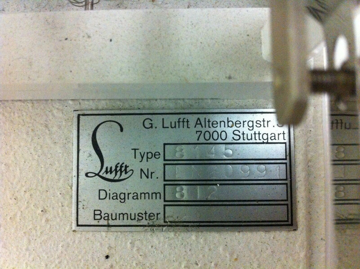 Lufft Model 8145 Thermo Hydrograph Recorder 7 Day Temperature Humidity