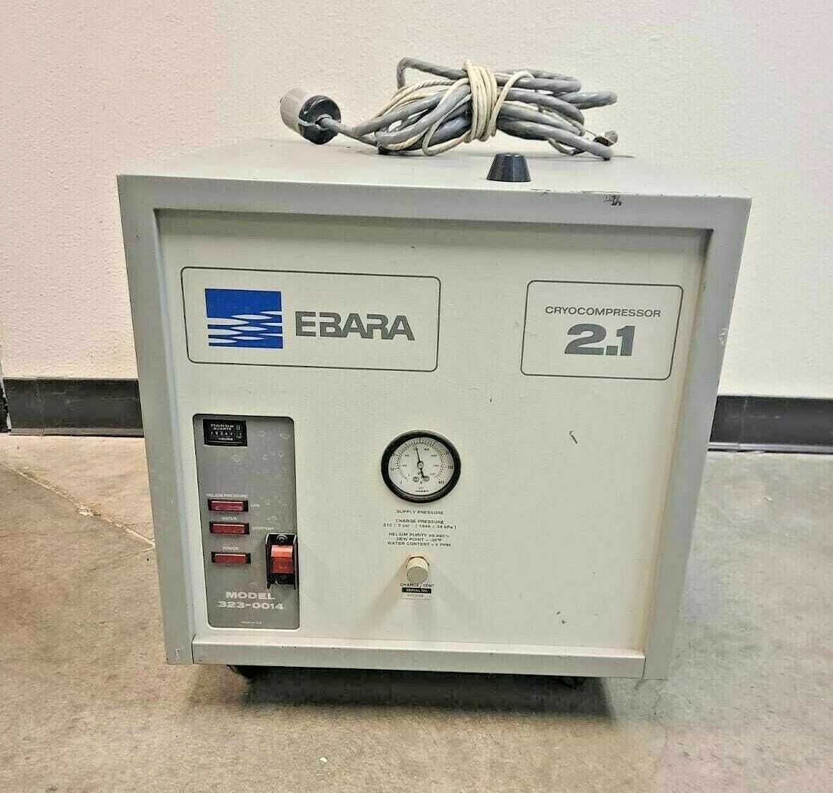 EBARA 2.1 CRYOCOMPRESSOR Model 323-0014 Recirculating Water Chiller