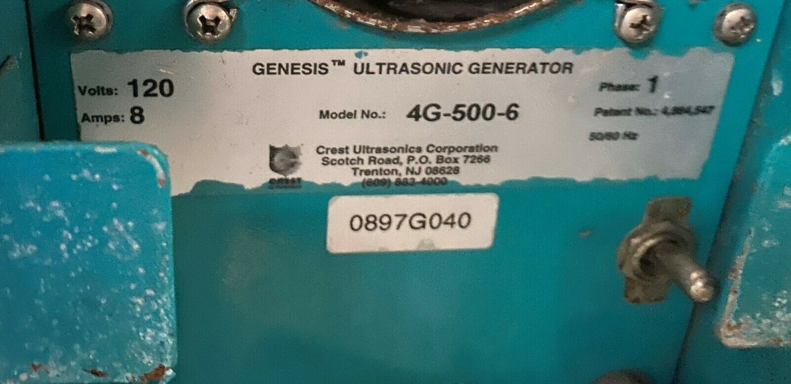 Crest Ultrasonic Cleaner Model 4HT-1014-6 Genesis Ultrasonic Generator