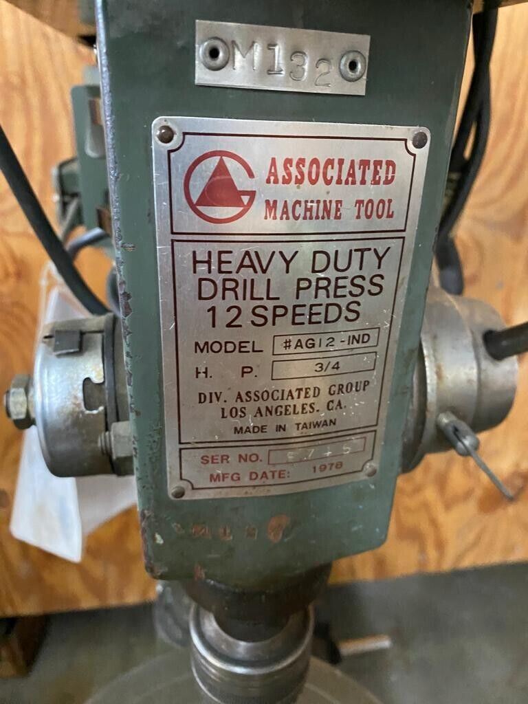 associated machine tool heavy duty drill press 12 speed