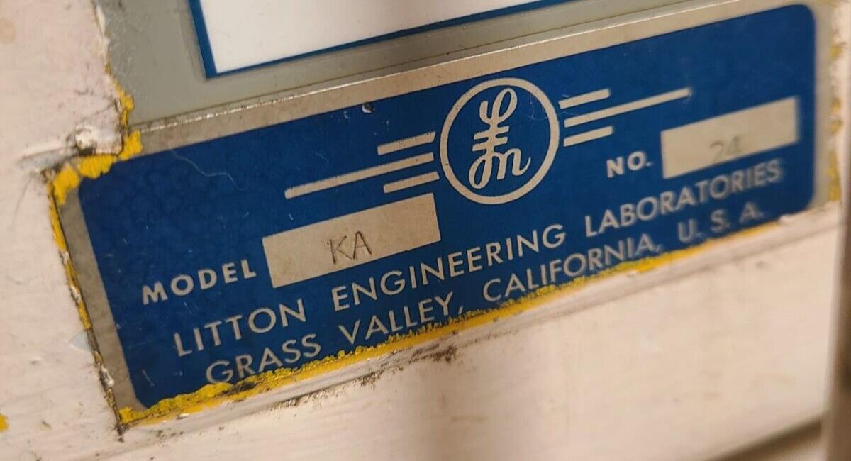 LITTON Model KA Glass Lathe 35” Swing 72” Centers 8” Bore Large Rare M