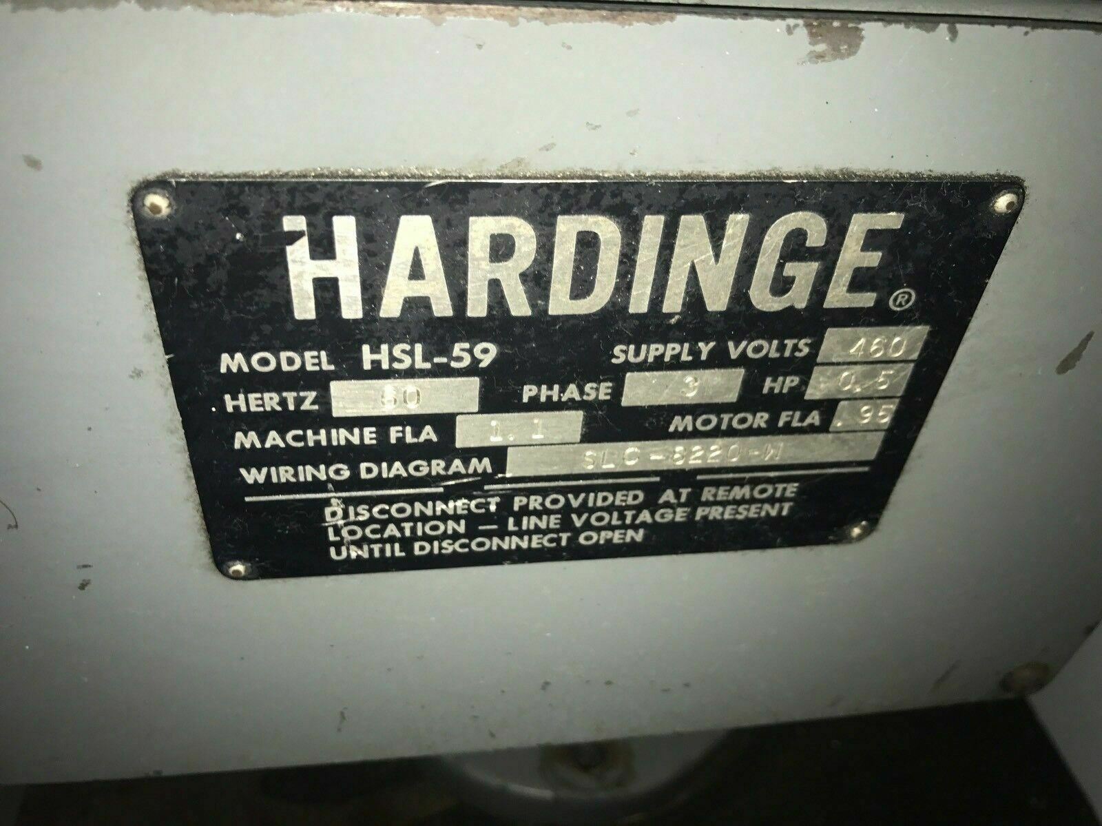 Hardinge Model HSL-59 Super Precision Speed Lathe Local Pickup