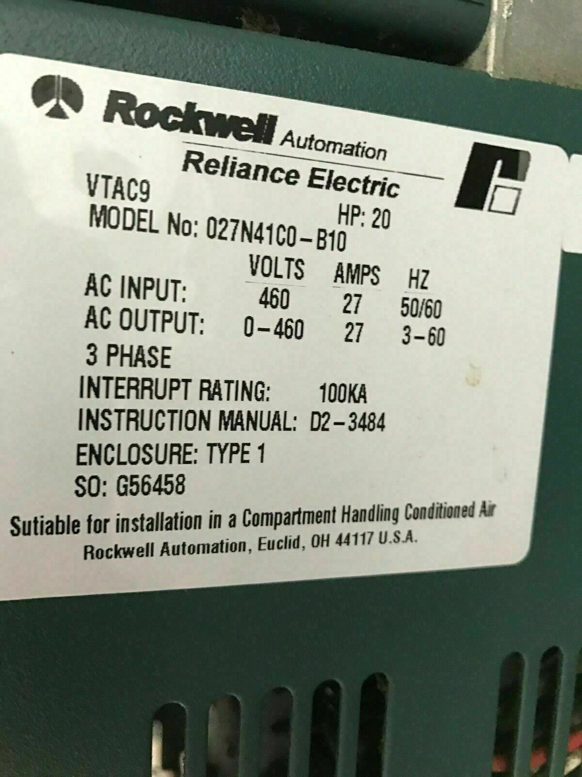 Rockwell Automation VTAC 9 HVAC Drive 20HP Variable Frequency Drive VF