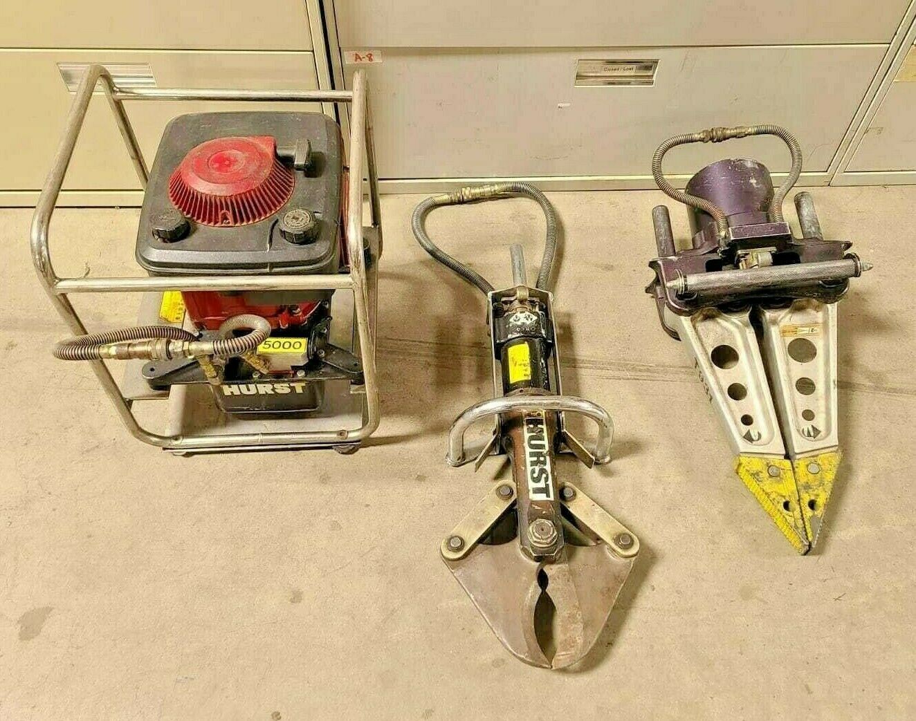 Complete Set Hurst Jaws of Life Rescue Hydraulic Unit Cutter Spreader