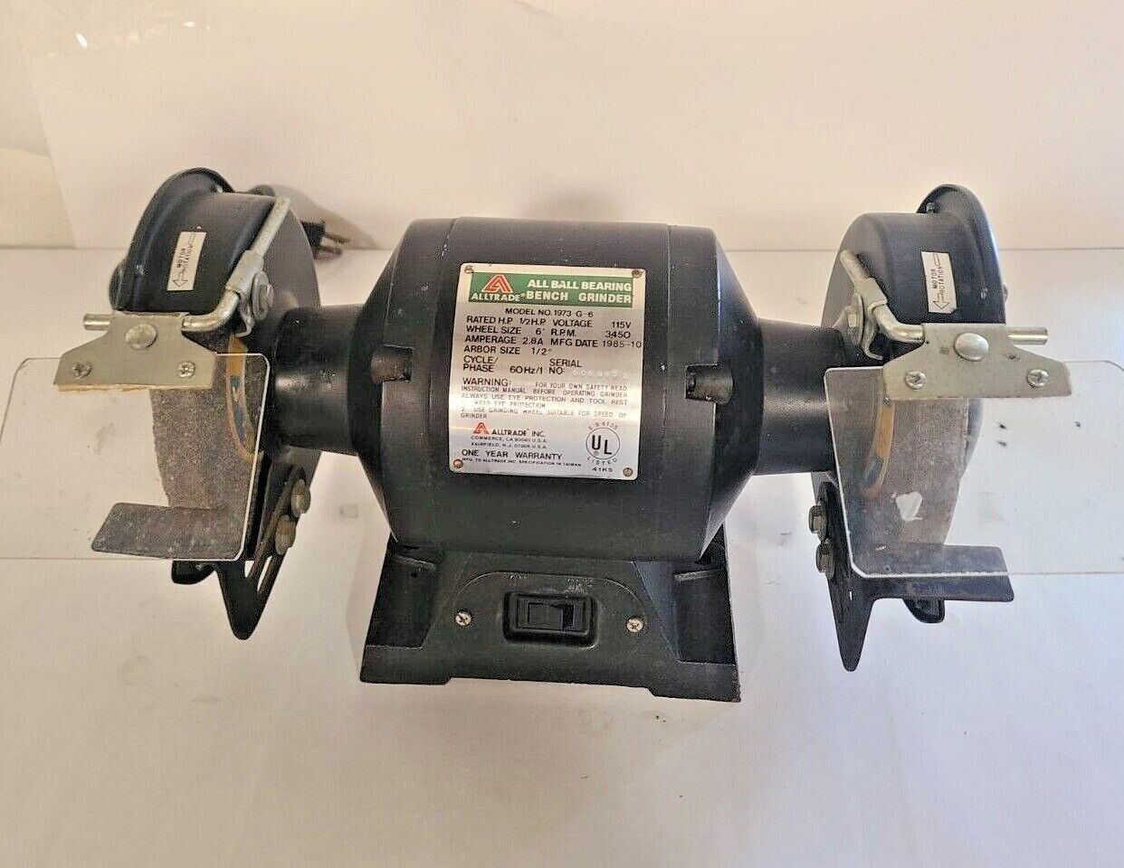 ALLTRADE 6" Bench Grinder Model 1973-G-6 heavy duty all ball bearing