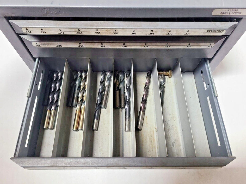 HUOT #13050 FRACTIONAL FULL Twist DRILL BITS DISPENSER ORGANIZER CABIN