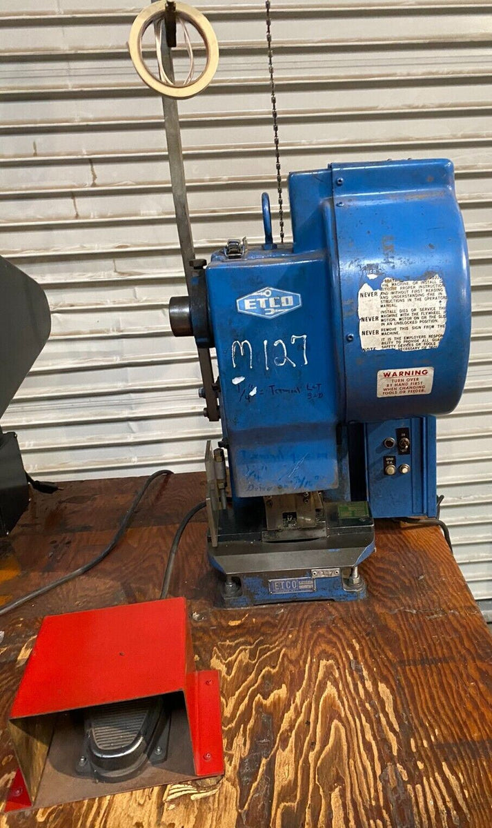Perkins 3 Ton Model JR Bench Top ETCO Wire Terminal Press Crimping Mac