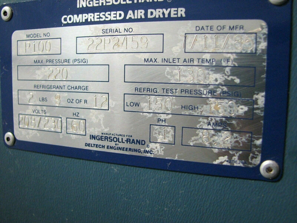 INGERSOLL RAND PYRAMID 2000 Compressed Air Dryer P100