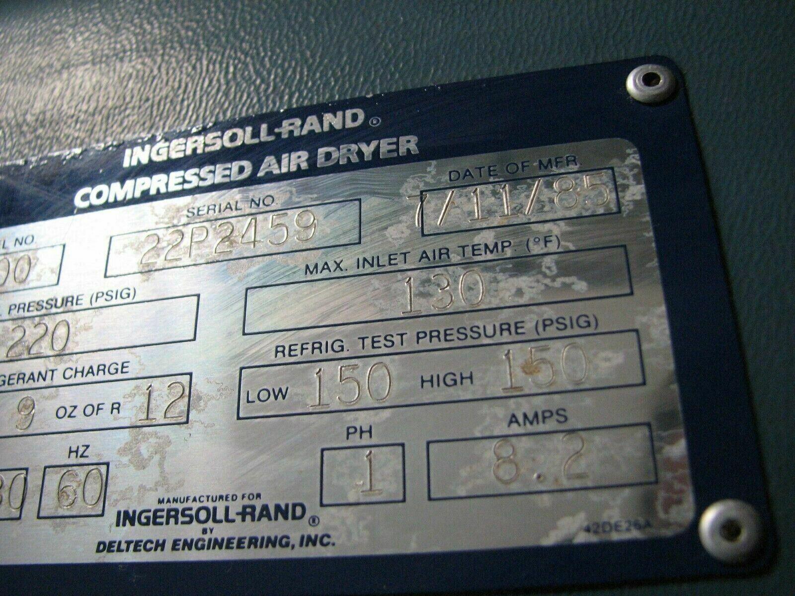 INGERSOLL RAND PYRAMID 2000 Compressed Air Dryer P100