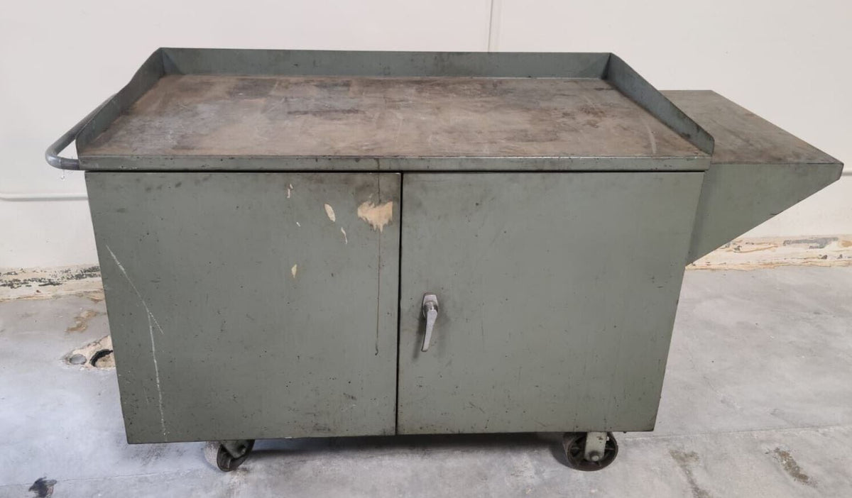 Metal Mobile Work Bench Cabinet Cart On Wheels 48 x 26 x 36