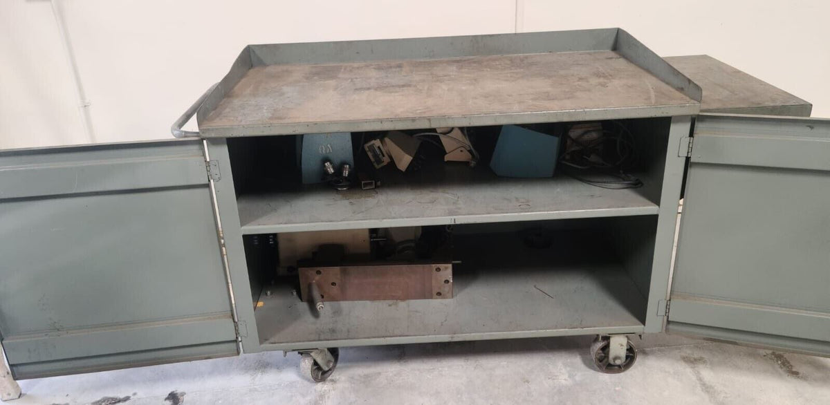 Metal Mobile Work Bench Cabinet Cart On Wheels 48 x 26 x 36