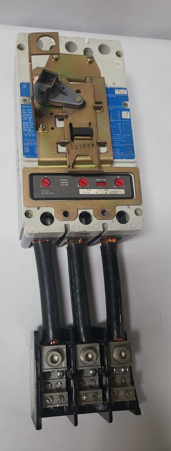 Westinghouse KD3400F 3 Pole Eaton Cutler Circuit Breaker 400 AMP