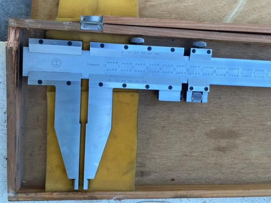 Vernier Caliper 0-60" x 1/1000" Wooden Case Heavy Duty