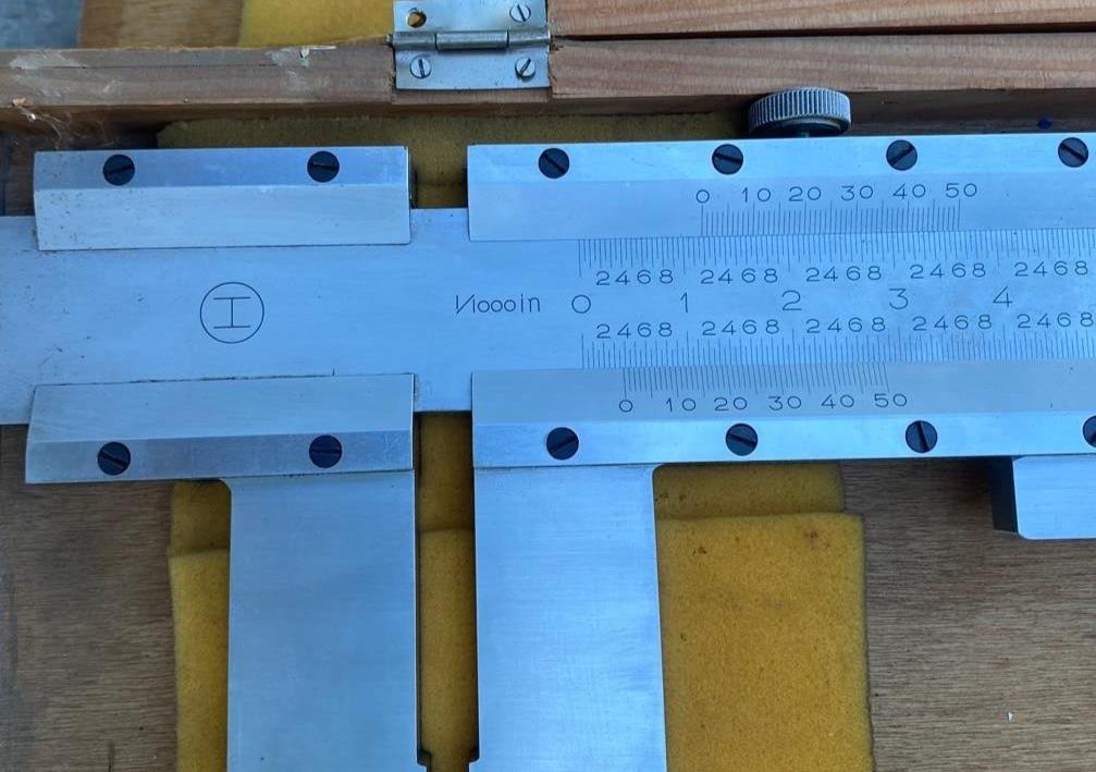 Vernier Caliper 0-60" x 1/1000" Wooden Case Heavy Duty