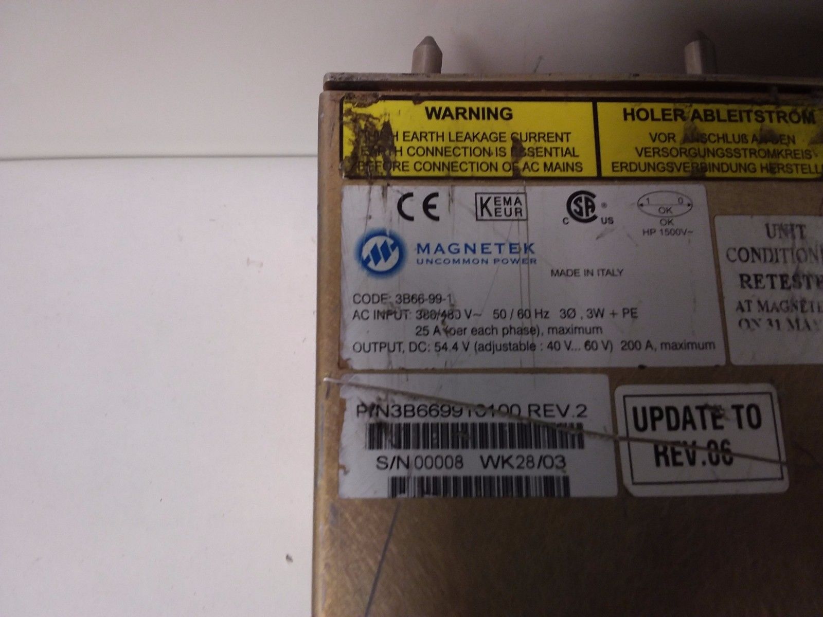 MAGNETEK UNCOMMON POWER Rectifier 200/48