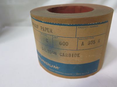 Carborundum Flexbac Waterproof Paper S/C Roll 4" x 50yds Grit 600 Bran