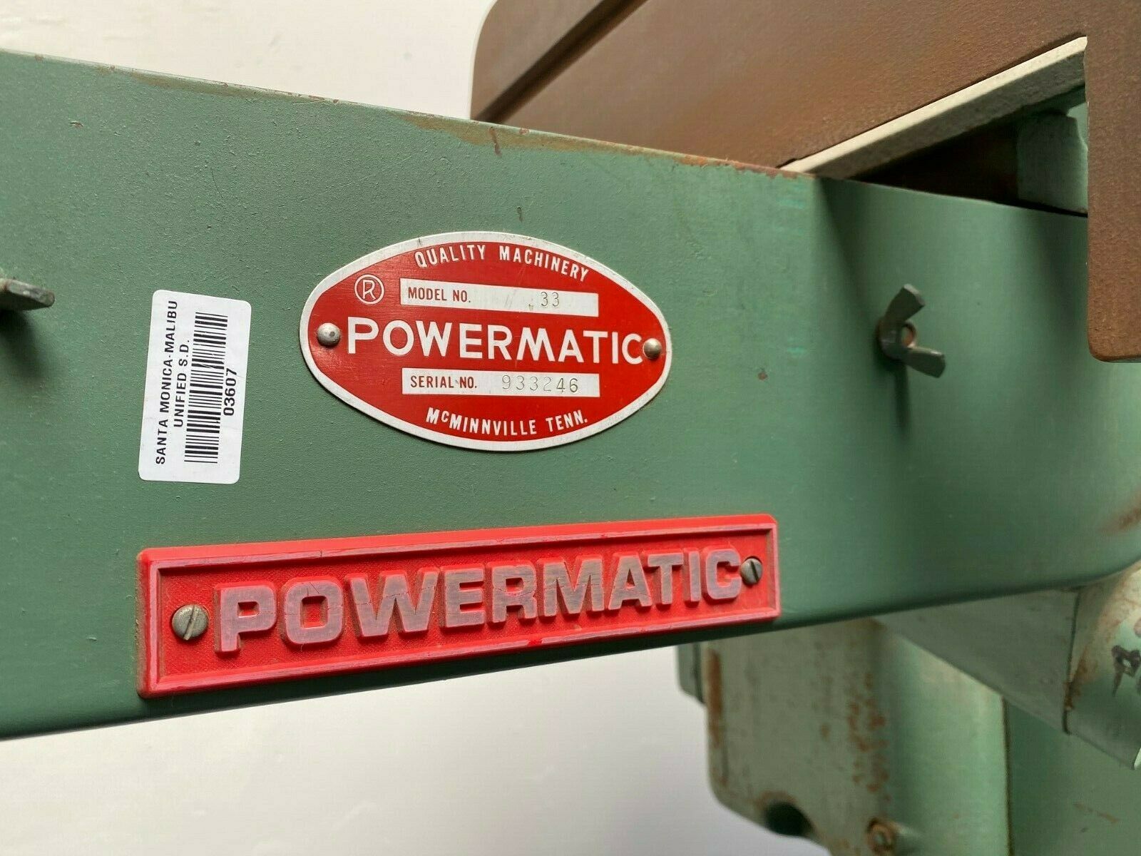 Powermatic Belt Sander Grinder Model 33 Made in USA Wood Working Machi